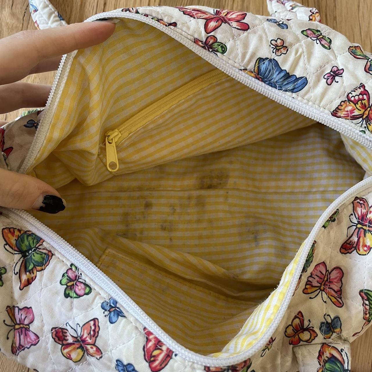 Vintage butterfly shoulder bag ~ puffy material ~... - Depop