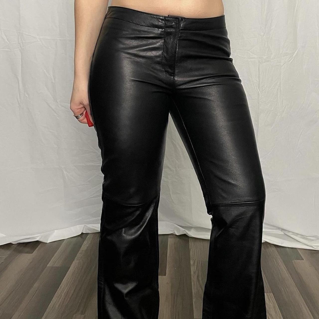 Arden B. Leather Pants ~ Low waisted fit, perfect... - Depop