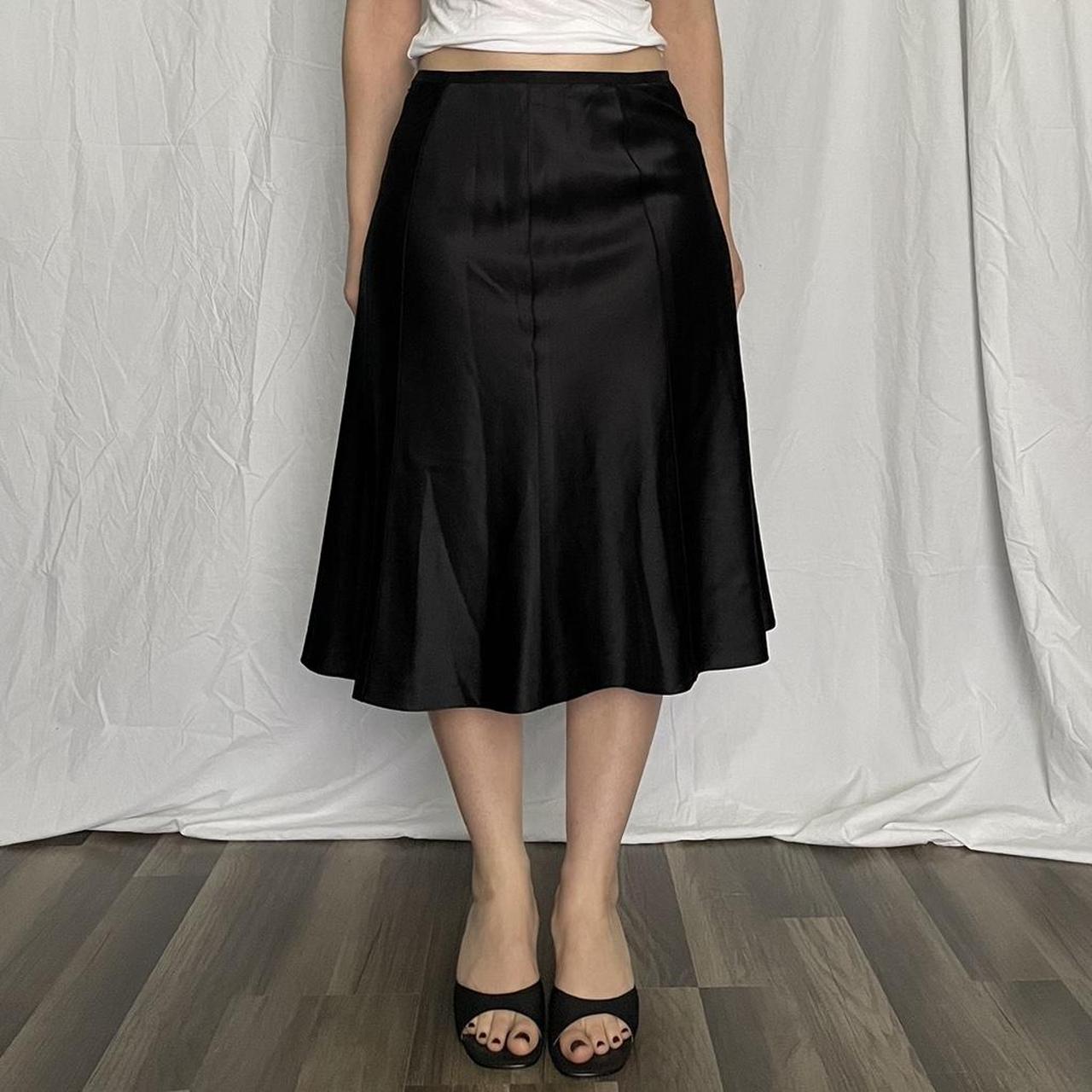 Ann Taylor genuine silk midi skirt in black ~... - Depop