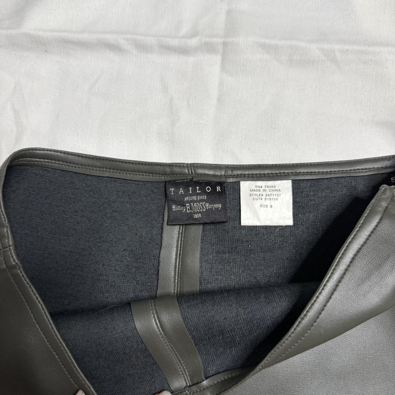 Tailor by B.Moss pleather army green pointed midi... | Depop