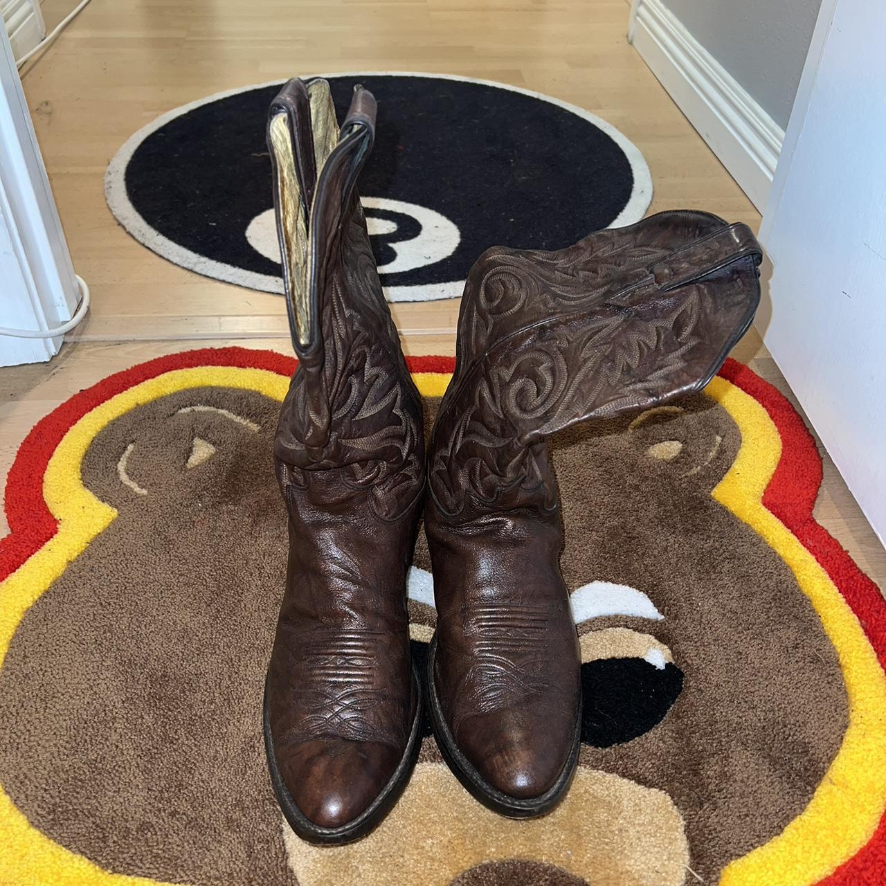 Brown Leather Made in Mexico Cowboy boots Size... - Depop