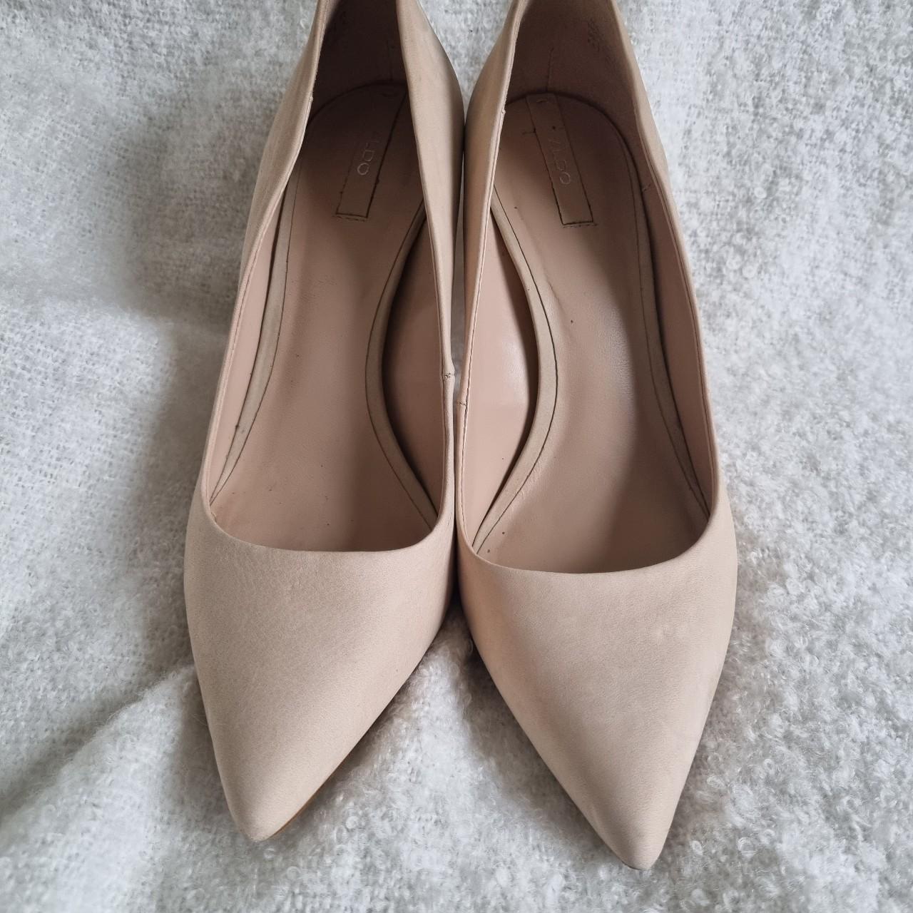 Aldo beige classic heels. Worn once. Marks on one of... - Depop