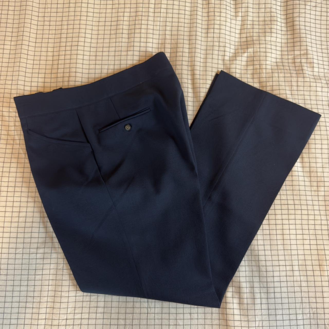 Vintage Navy blue Sansabelt Jaymar pants with a... | Depop