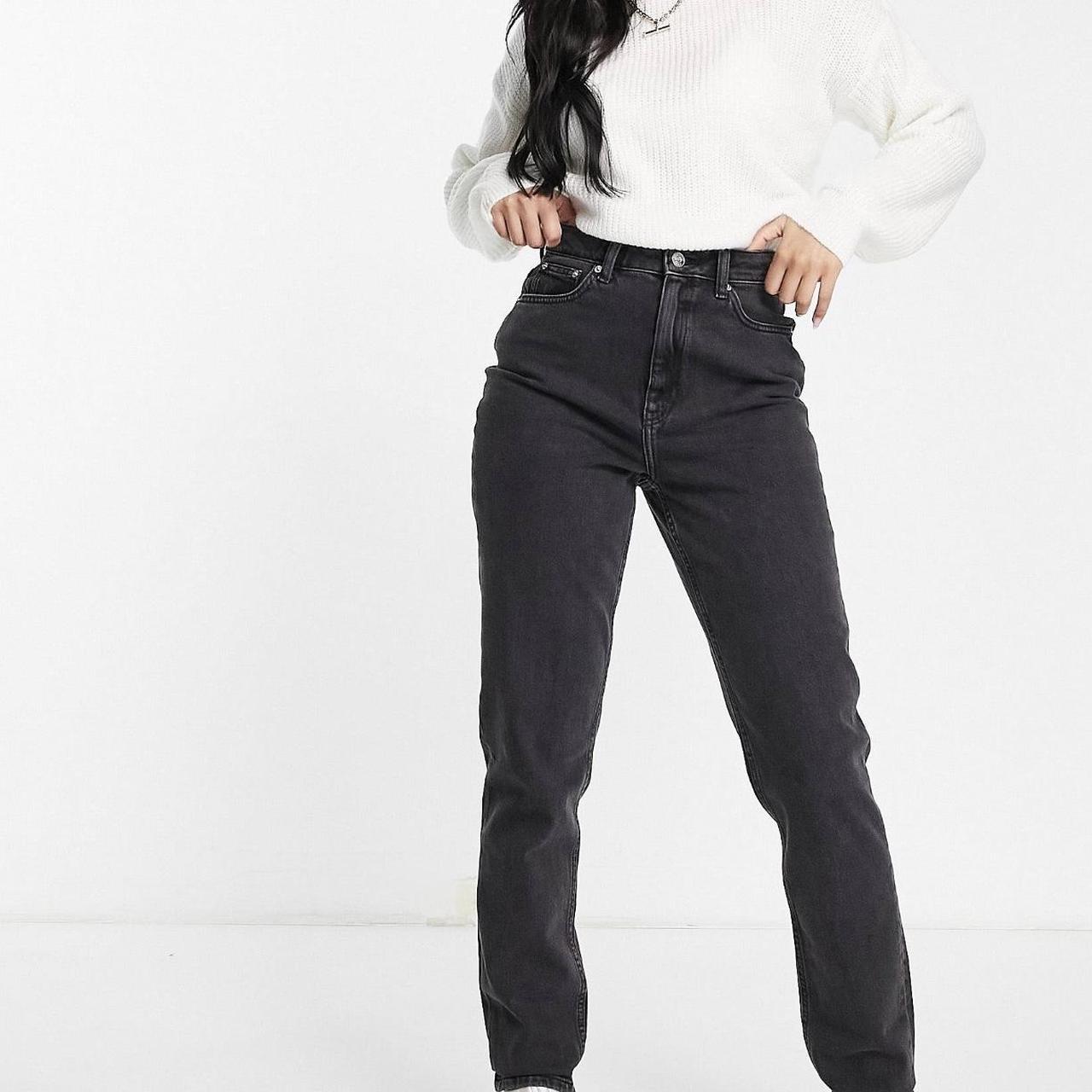Washed black hourglass mom jeans Asos design Worn... - Depop