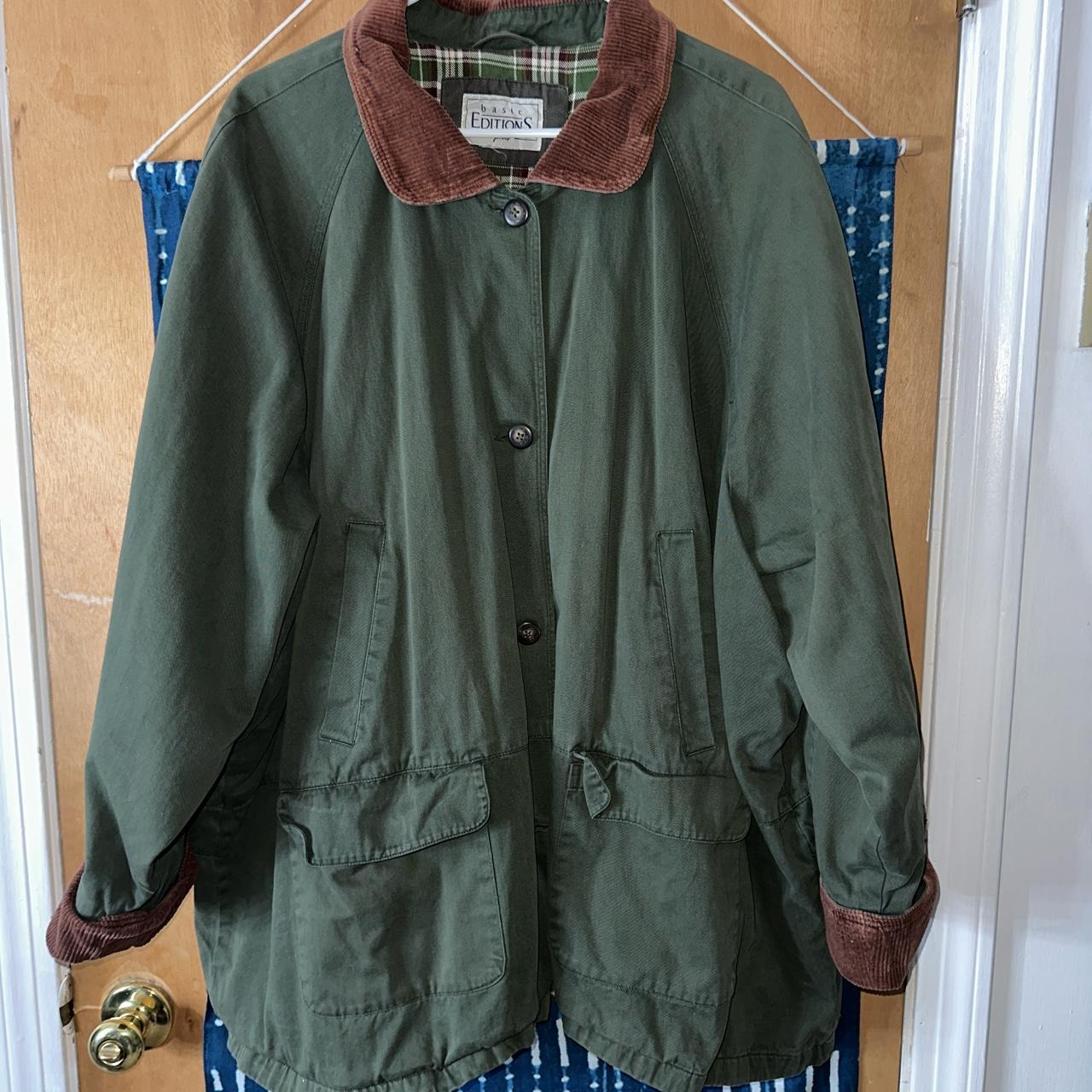 Basic Editions Women's Green Coat | Depop