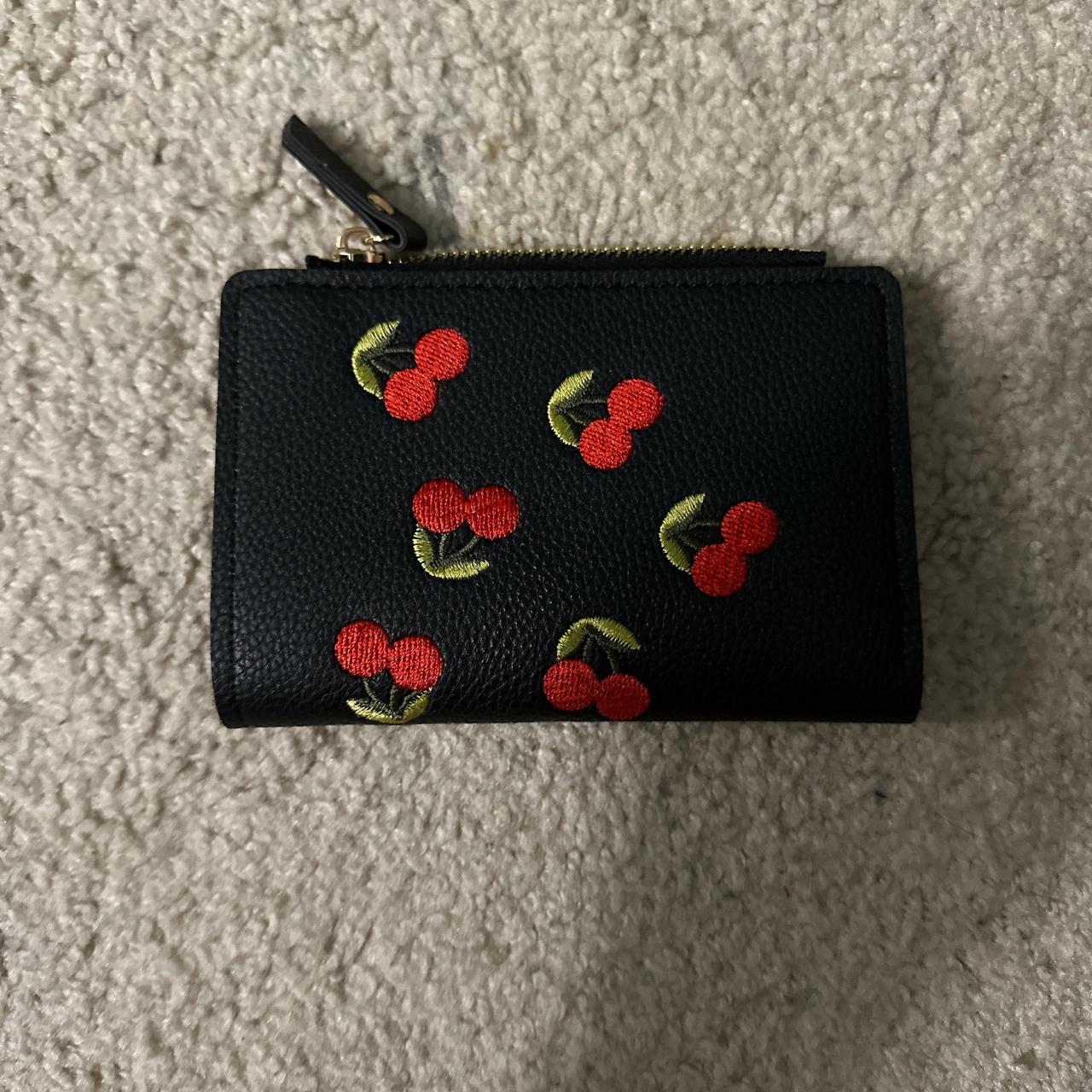 Black and red cherry wallet #accessories #wallets... | Depop