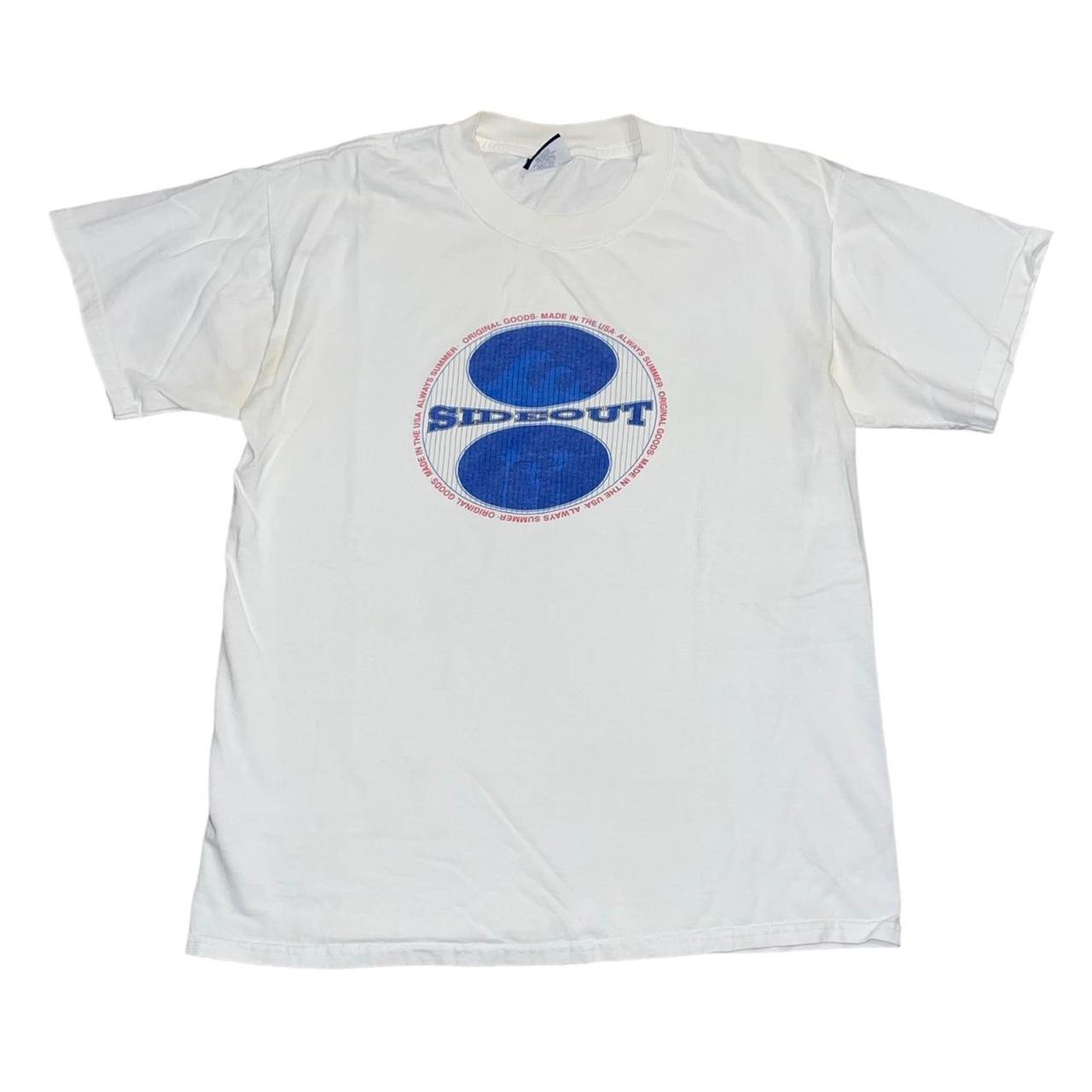 90s/Y2K ‘SIDEOUT’ Vintage Surf/Skate tee *white... - Depop
