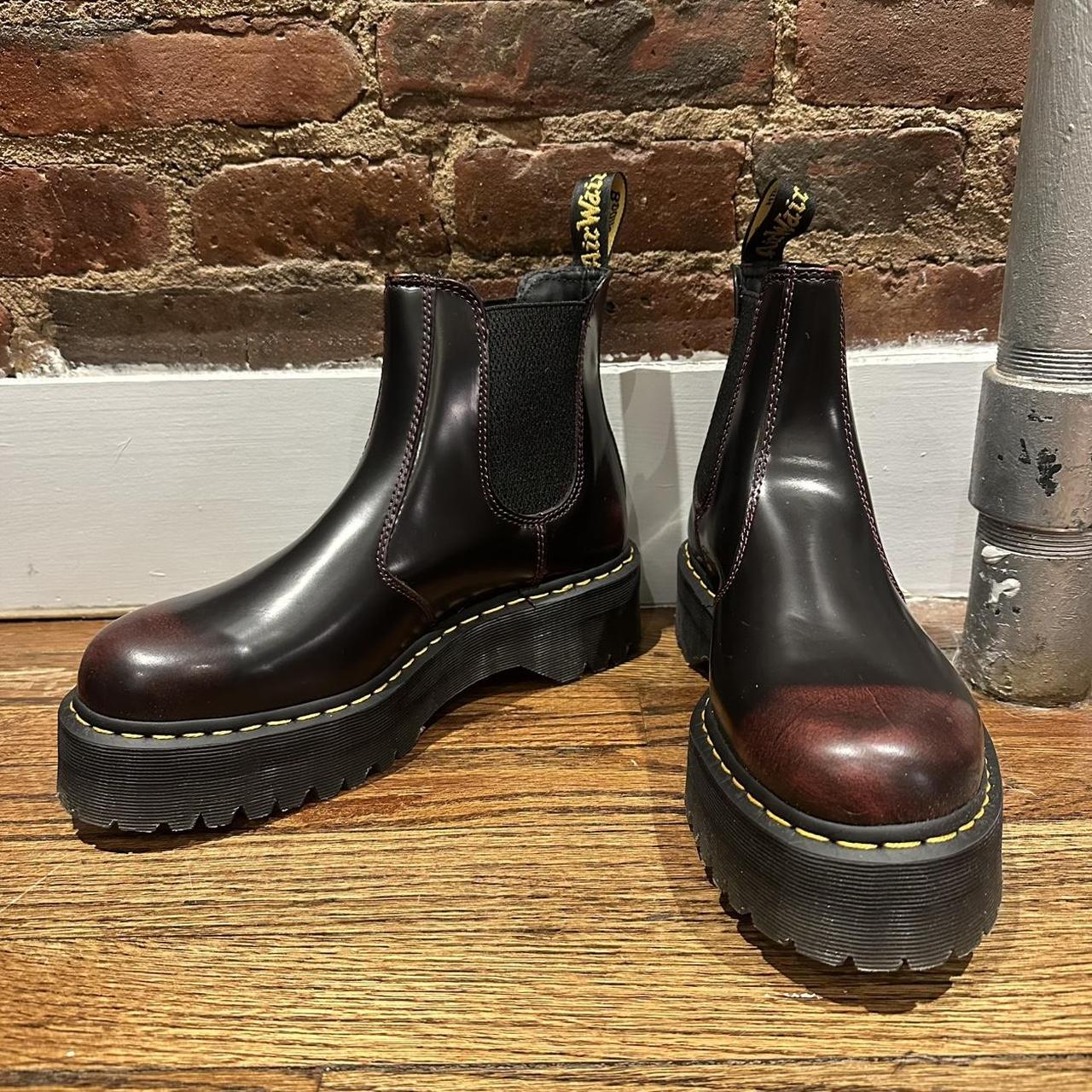 Dr. Martens Cherry Red Quad Arcadia Chelsea Boot... | Depop