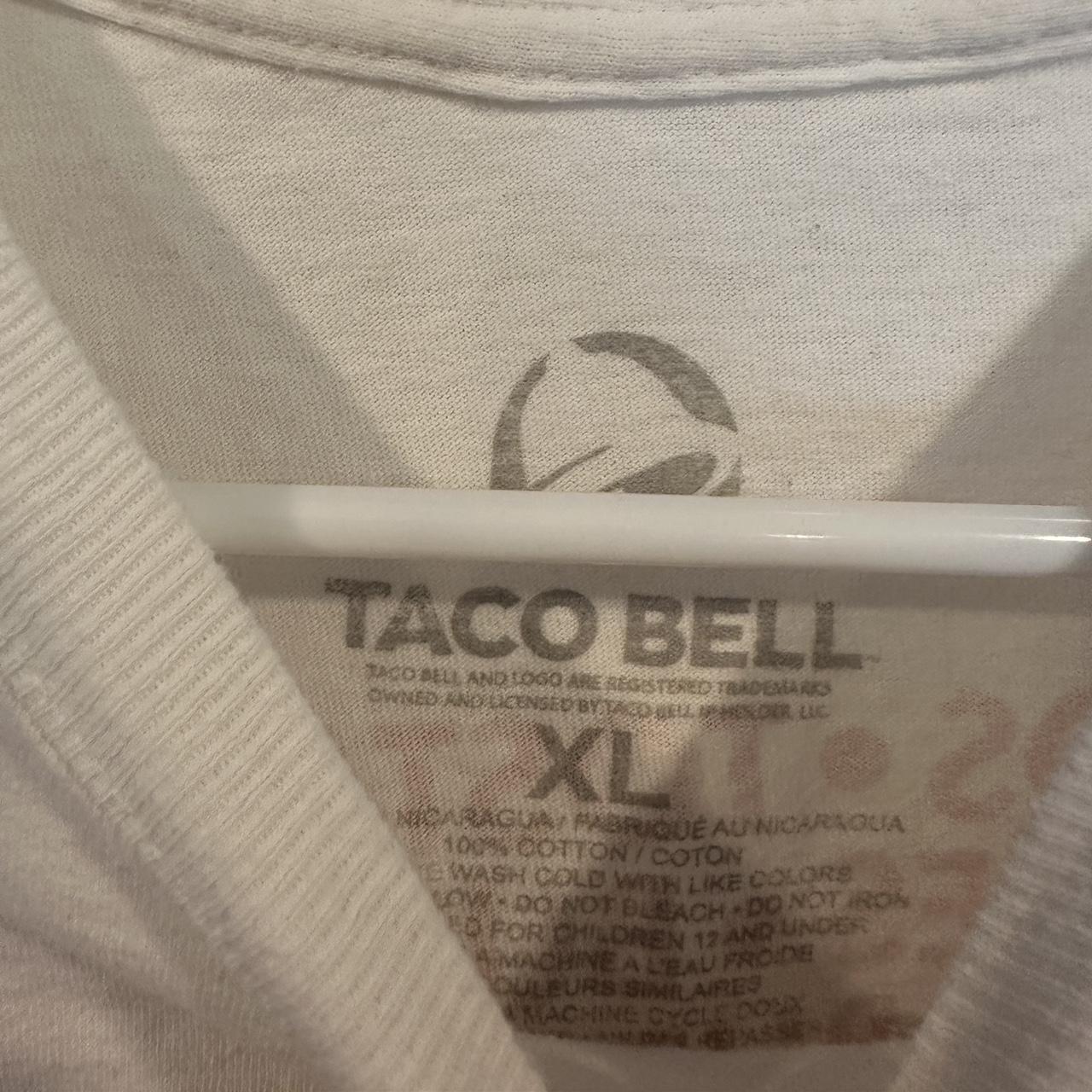 XL Taco Bell long sleeve white shirt. Vintage menu.... - Depop