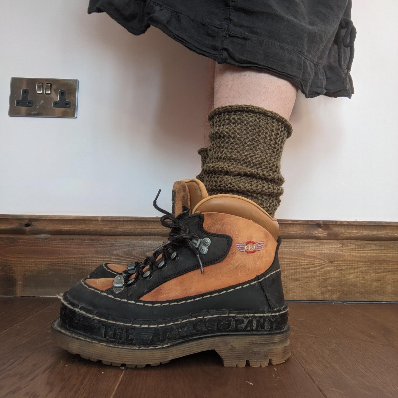 Art company chunky thick sole black + yellow work... - Depop