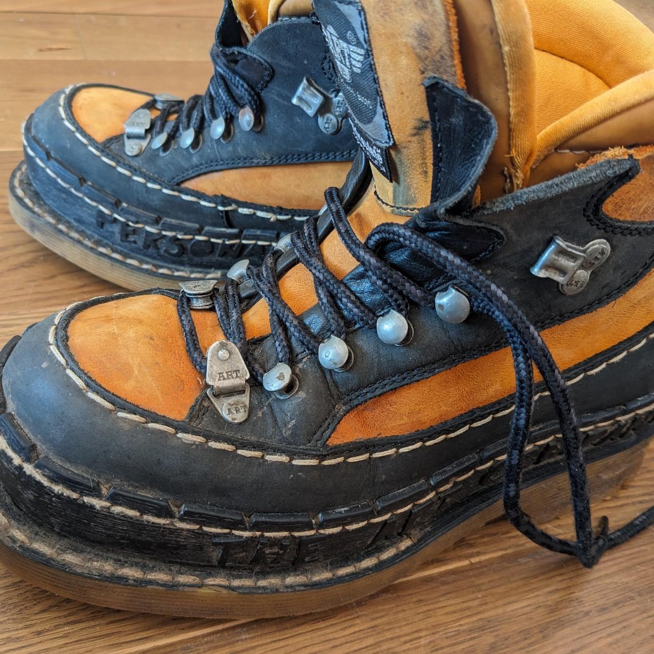 Art company chunky thick sole black + yellow work... - Depop