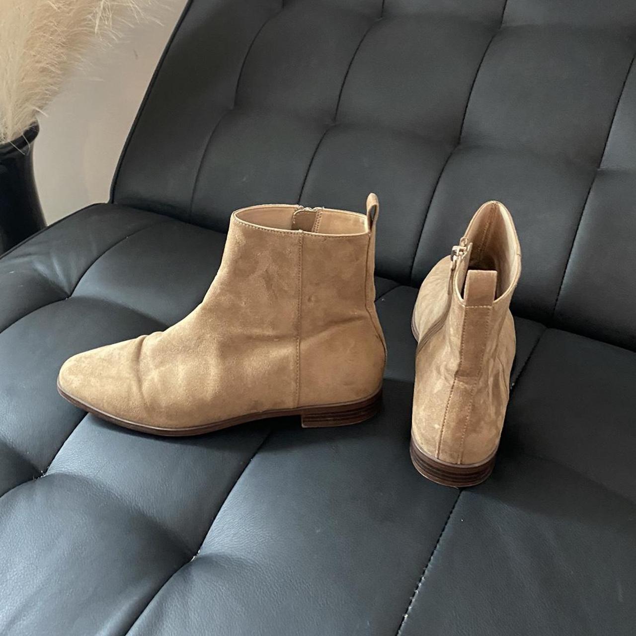 Tan suede Chelsea style boots. Eur size 39 and 8 in... - Depop