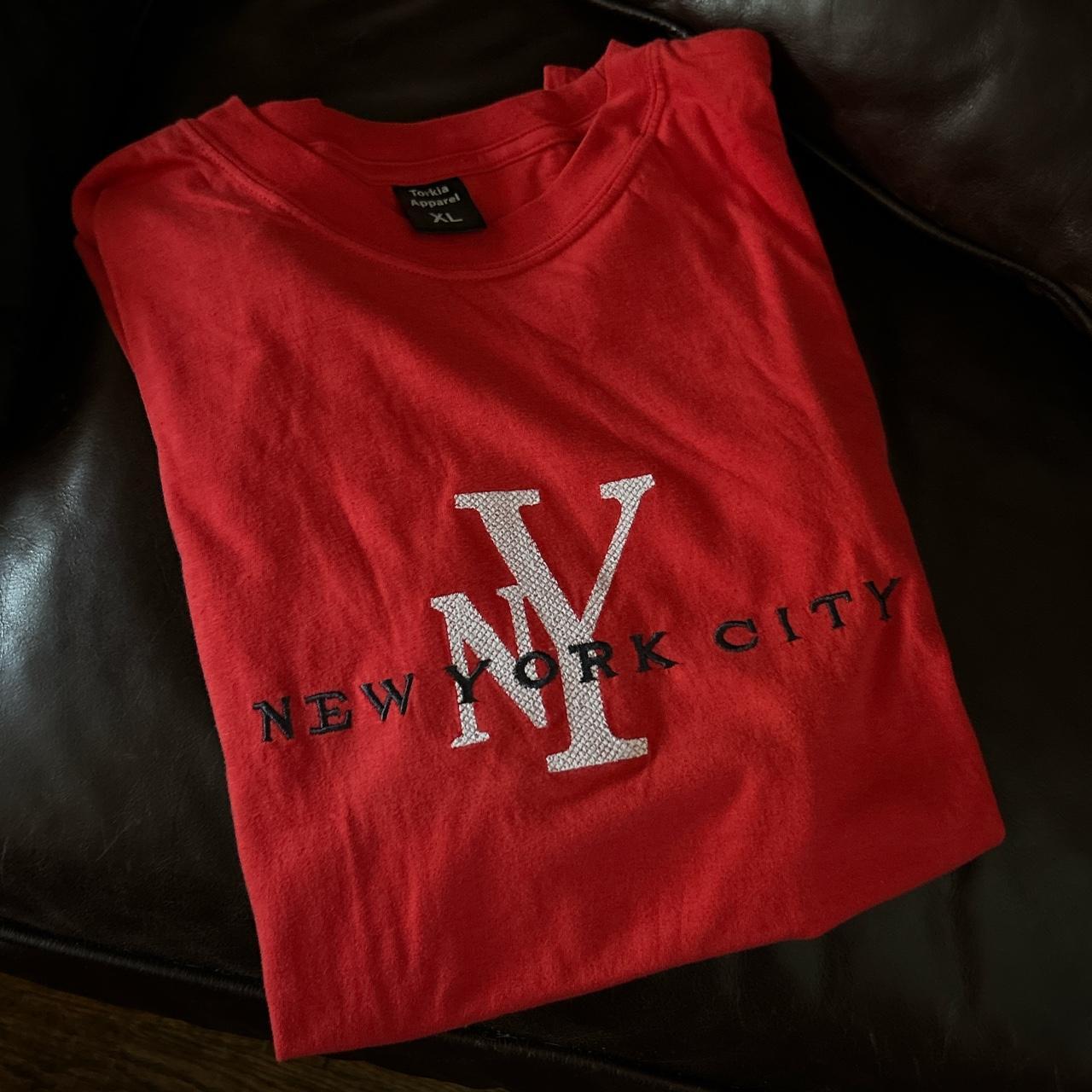 Red New York City graphic tee #nyc #ny #bigapple... - Depop