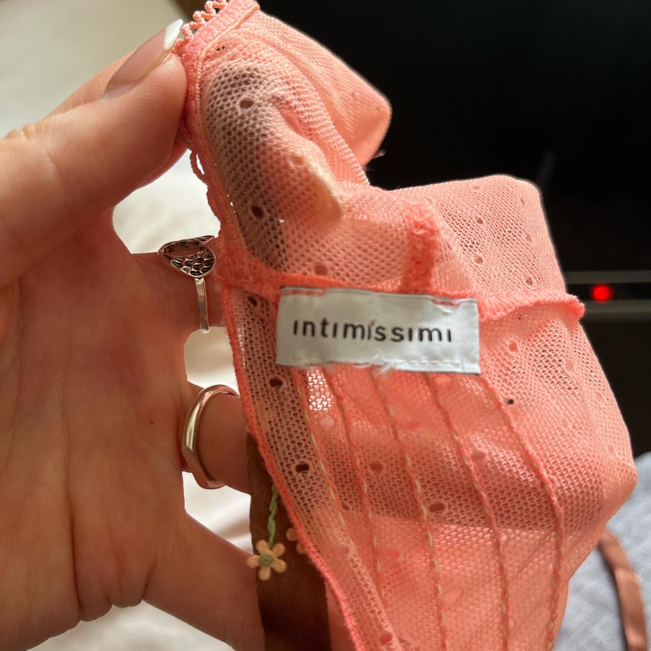 Intimissimi pink lingerie top with embroidery size... - Depop