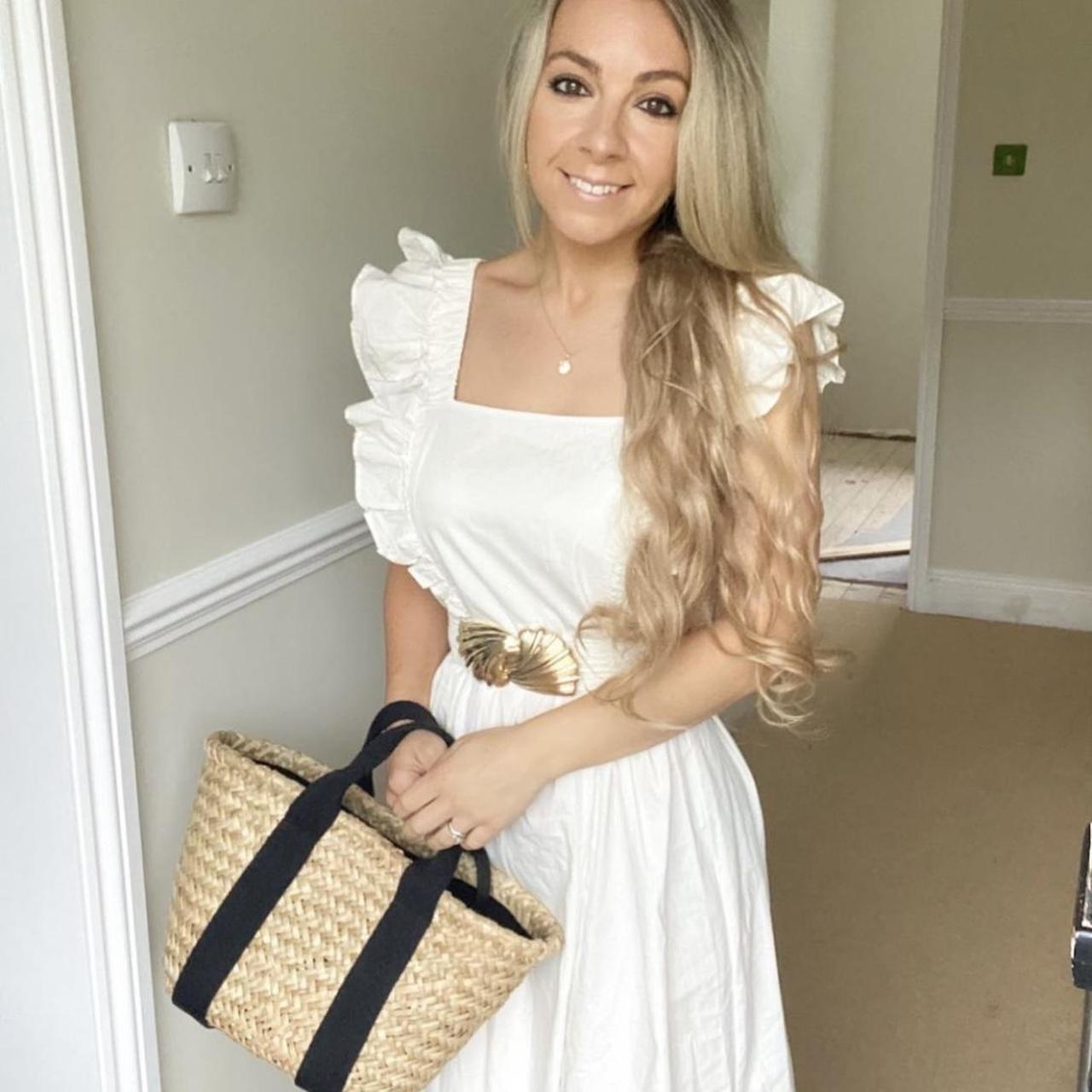 BNWT H&M off white summer dress size S #h&mdress... - Depop