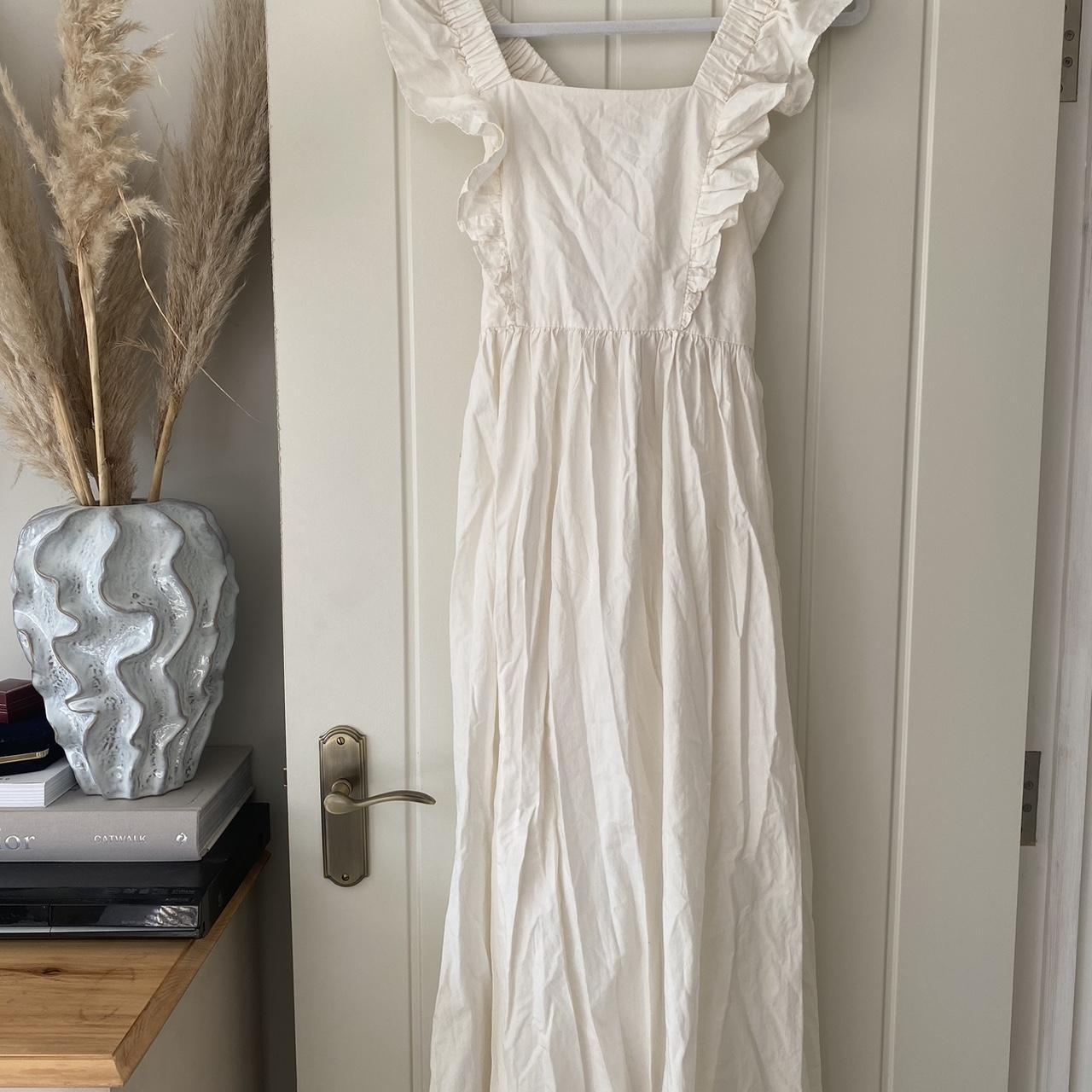 BNWT H&M off white summer dress size S #h&mdress... - Depop