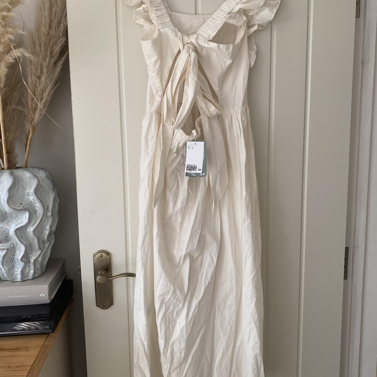 BNWT H&M off white summer dress size S #h&mdress... - Depop