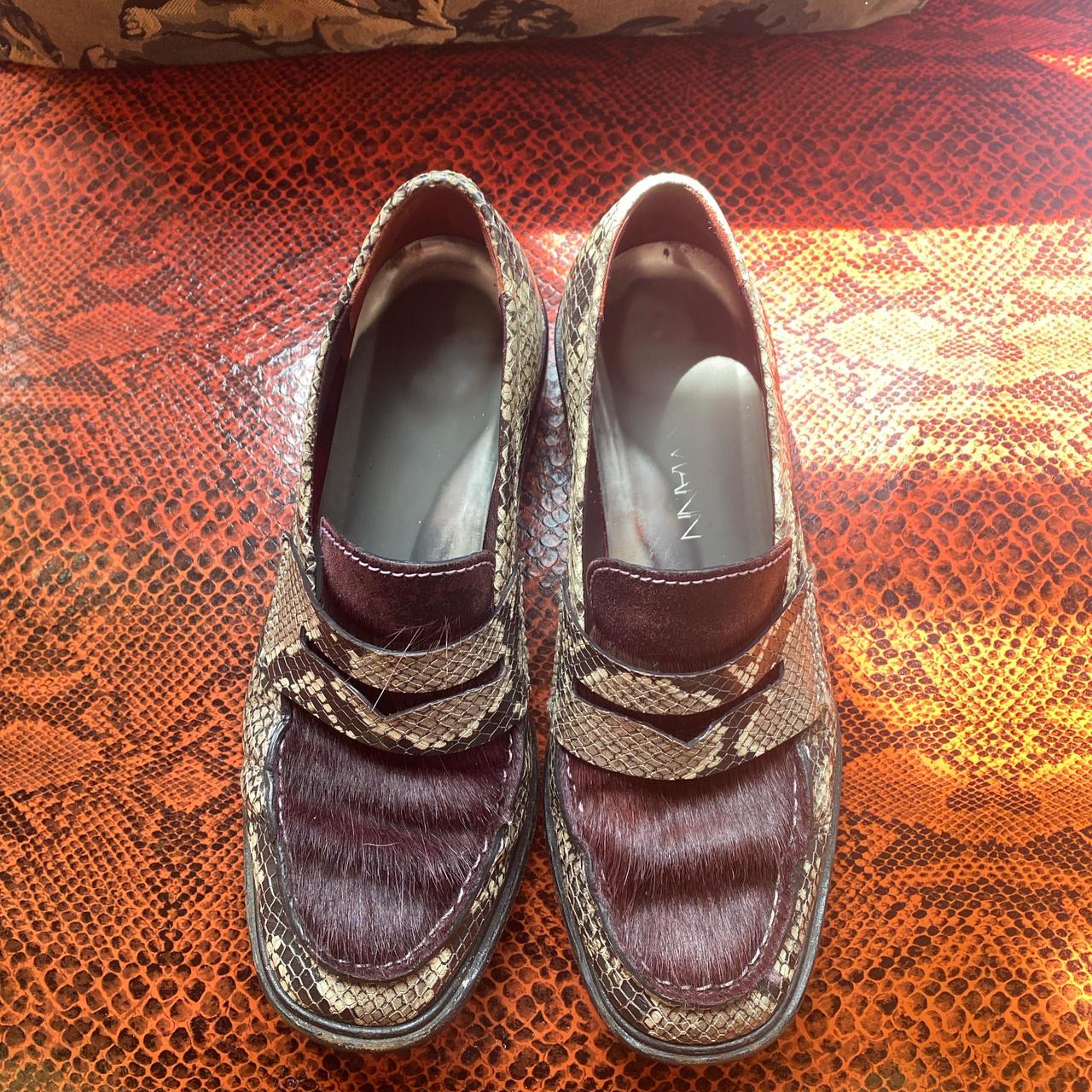 Zimmerman Horsehair Snakeskin loafers. Size 37... - Depop
