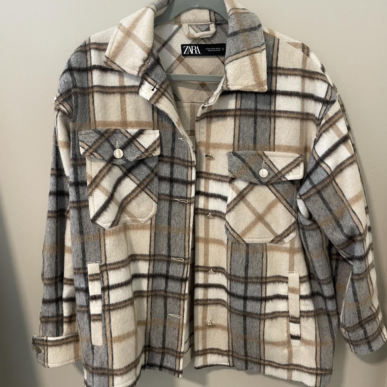 Zara shacket. So cute for winter time and goes with... - Depop