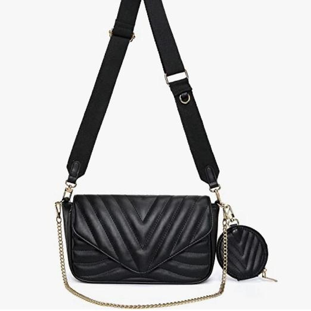 Black Small Quilted Crossbody Bag Gently... - Depop