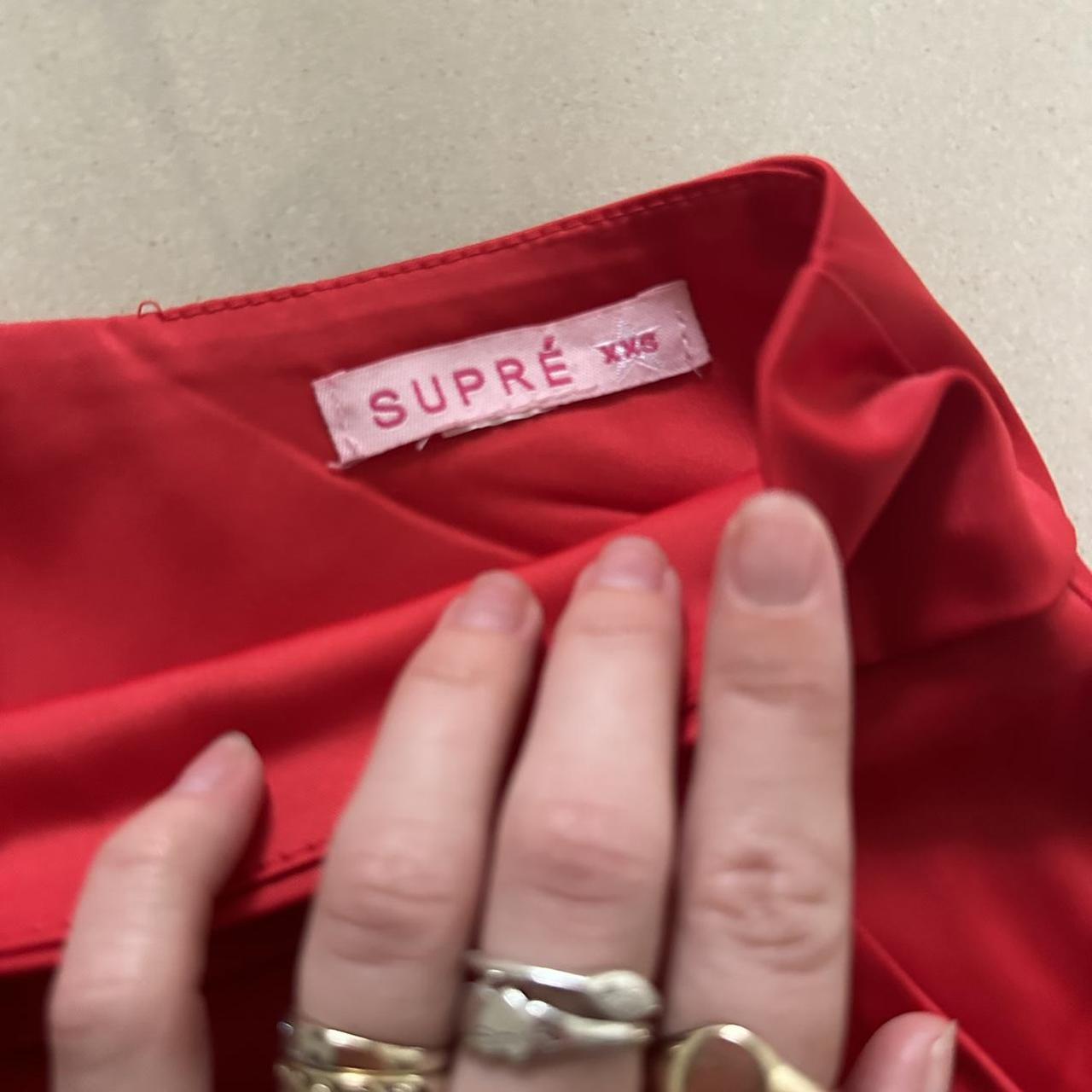2000’s supré red mini skirt Silky fabric with... | Depop