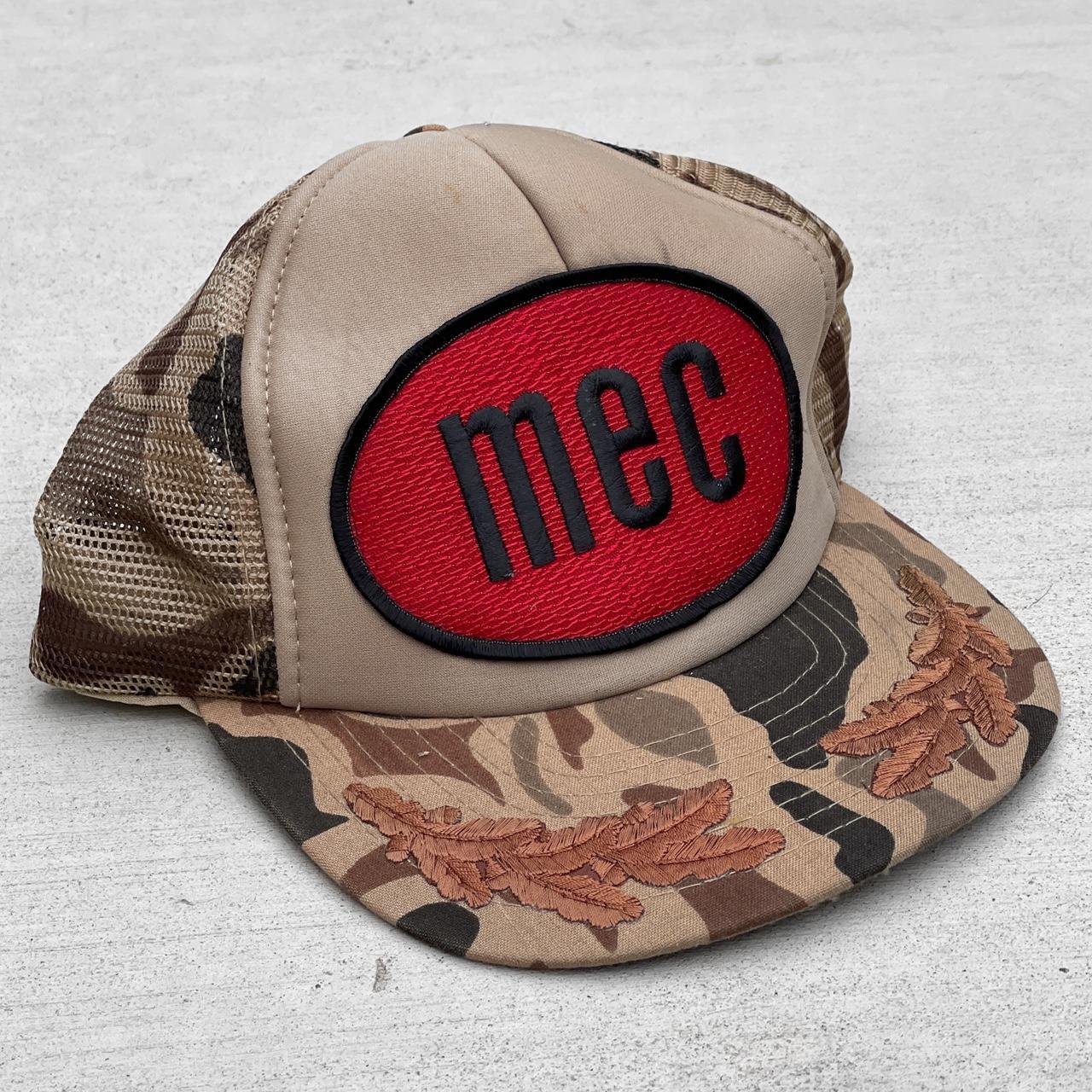 Vintage 80s Mec Patch Camo Trucker... - Depop