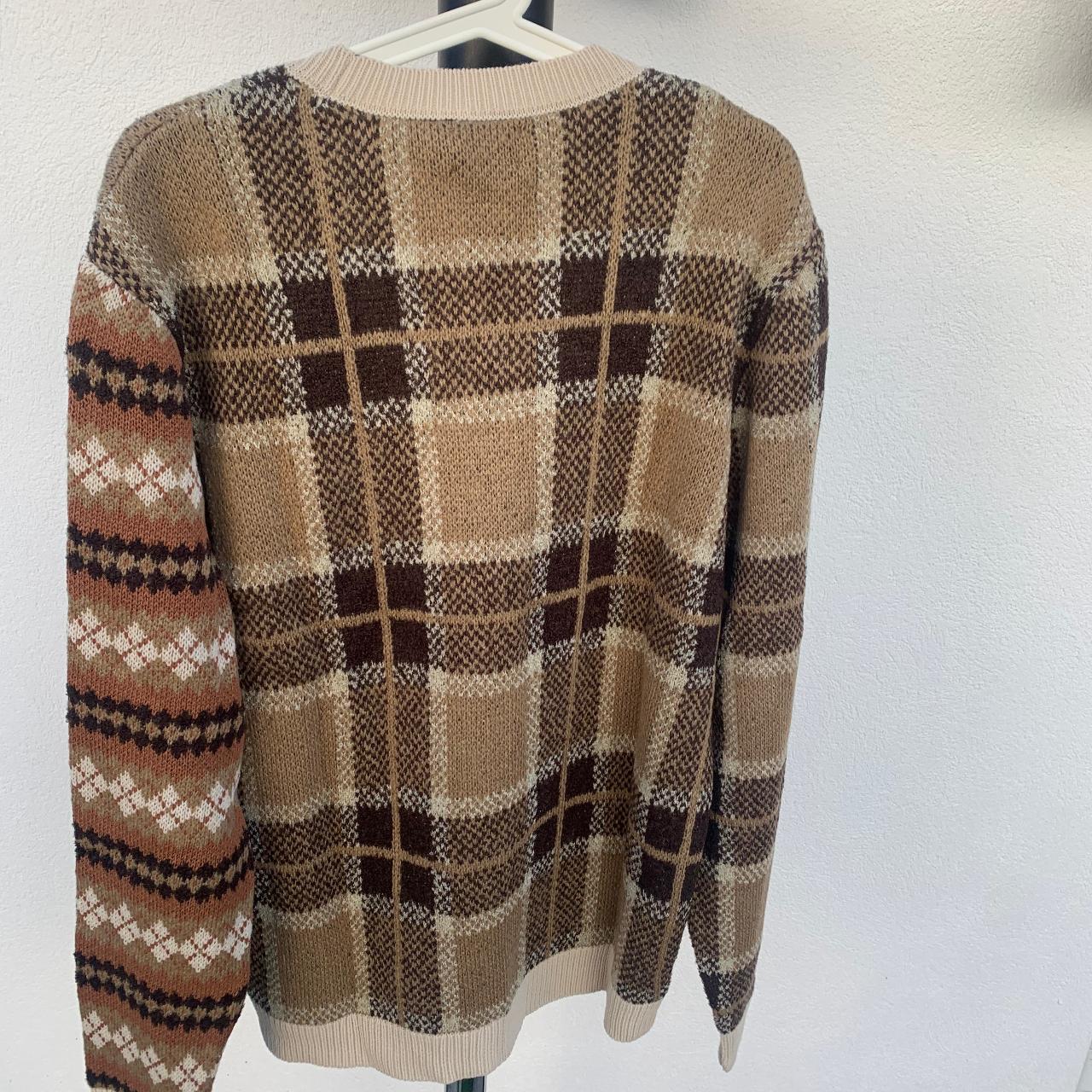 Asos brown aztec/check cardigan size M # - Depop