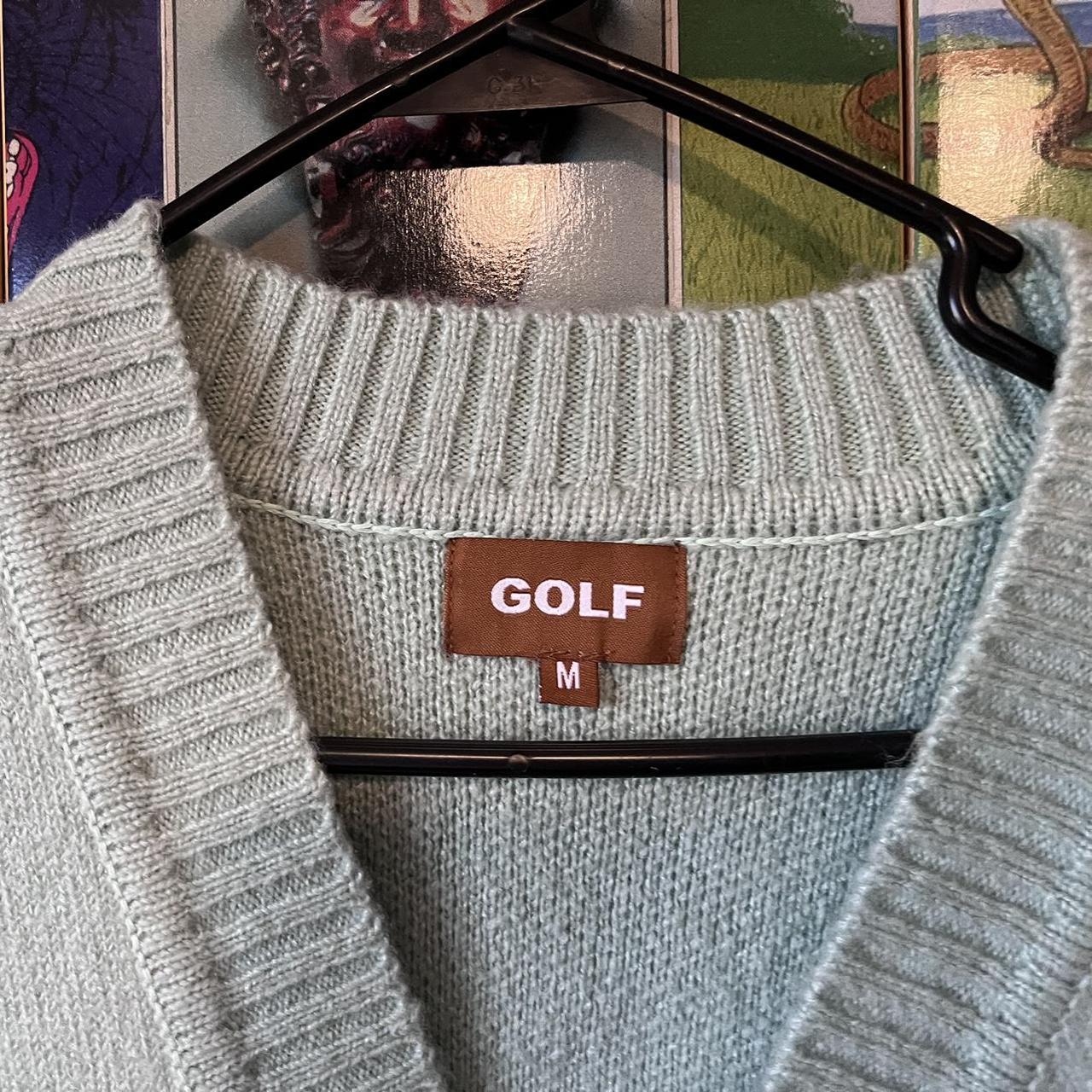 Golf Wang Men's Blue and Green Cardigan | Depop