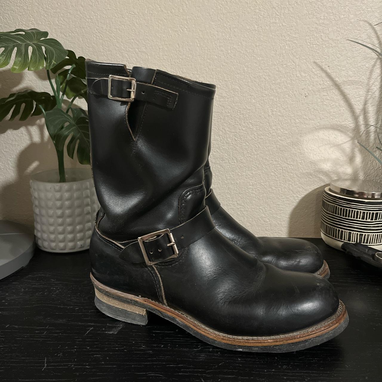 Red Wing 2268 Black Chrome Leather Steel Toe... - Depop