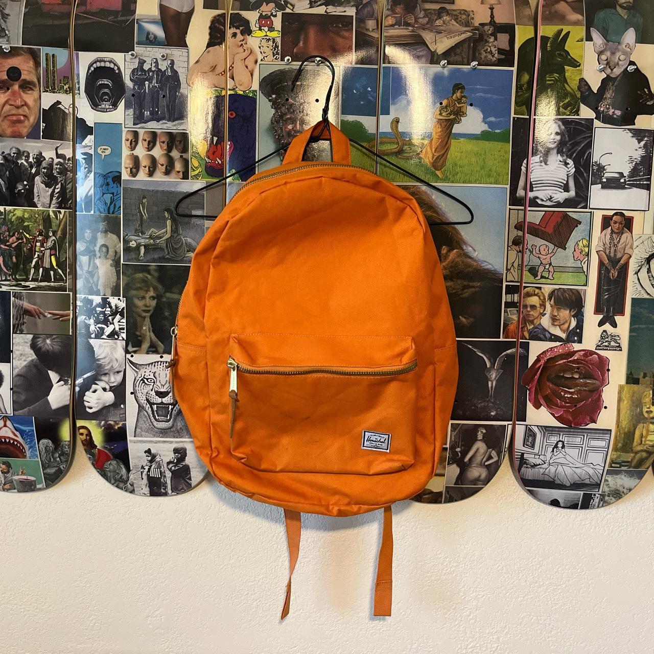 Herschel Supply Co Orange Backpack Red paisley... - Depop