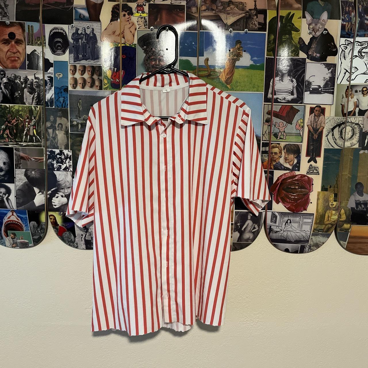 Striped Button Up Shirts Red & White. Blue &... - Depop