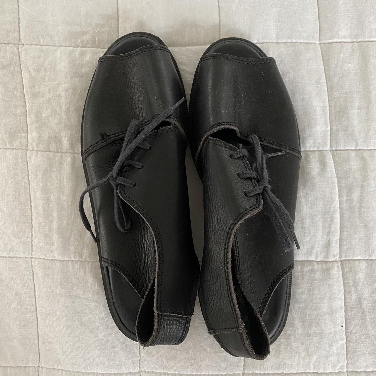 Funky vintage open toe clogs. Made of leather. Not... - Depop