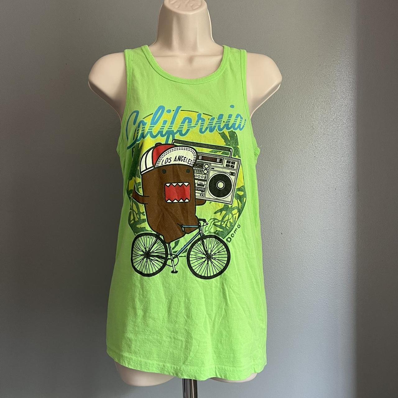y2k 2000s scene Domo neon green tank top size... - Depop