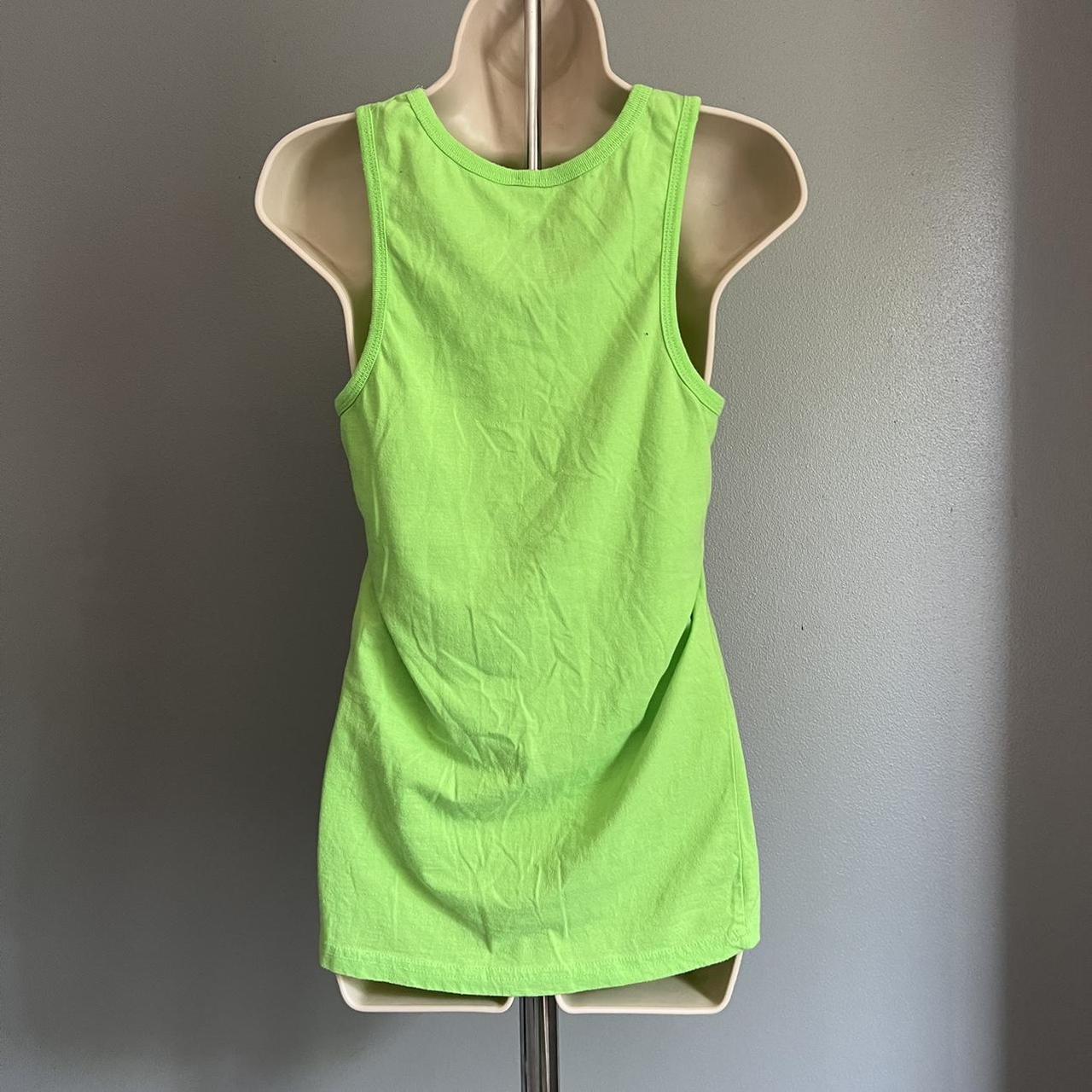 y2k 2000s scene Domo neon green tank top size... - Depop
