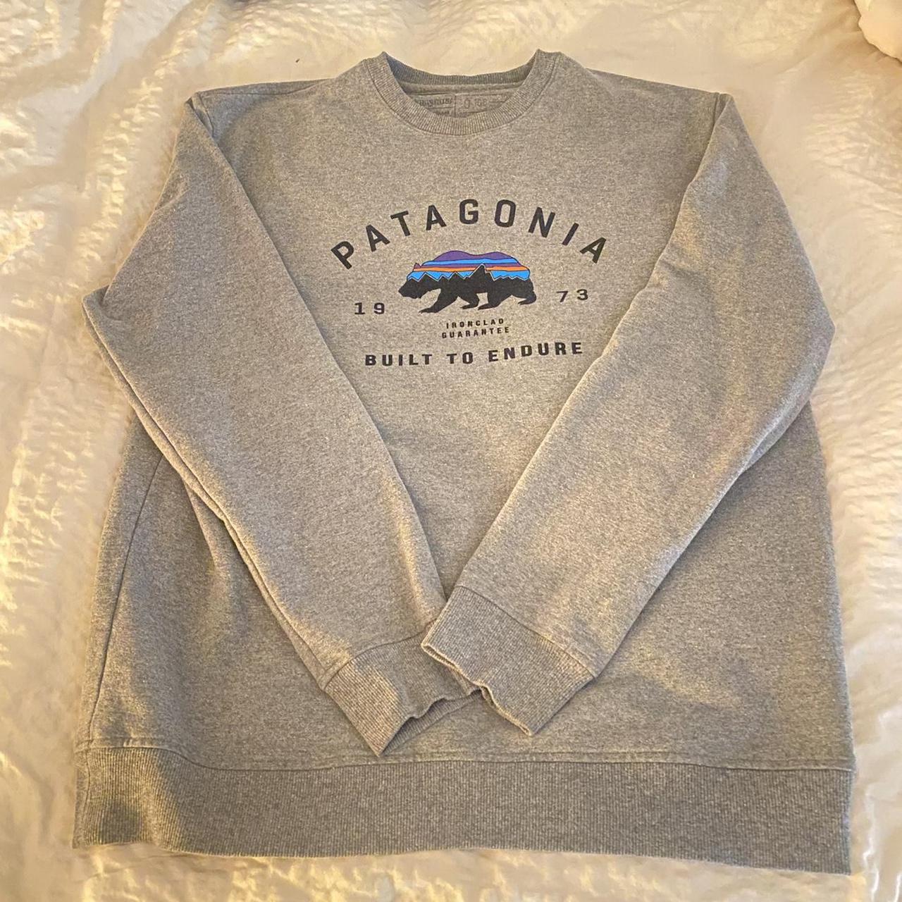 Patagonia Crewneck - mens size medium - with text... - Depop