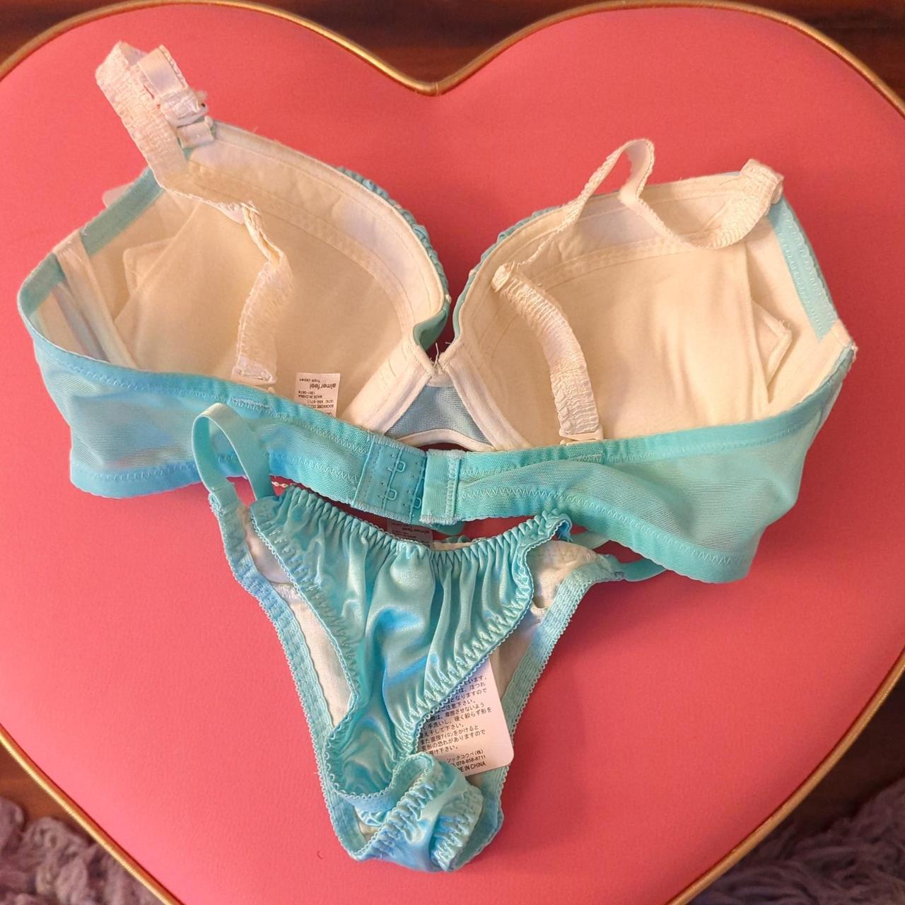 Turquoise blue green mermaid glitter bra E75 and L... - Depop