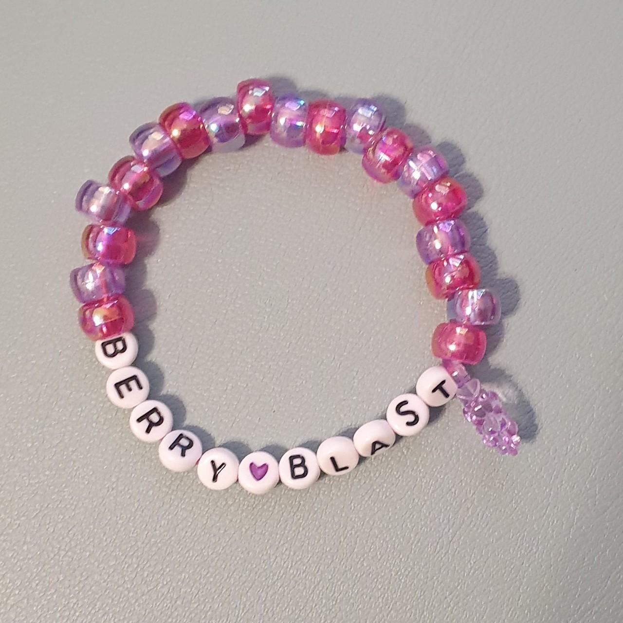 berry blast fruity kandi bracelet with charm been... - Depop