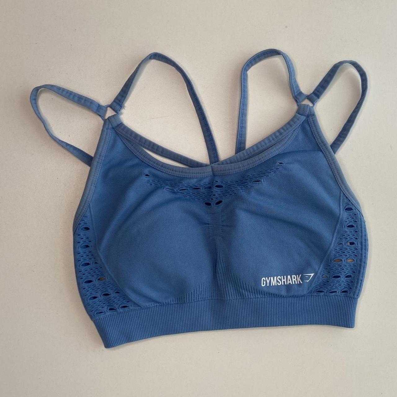Gymshark Seamless Sports Bra in Electric Blue Has... - Depop