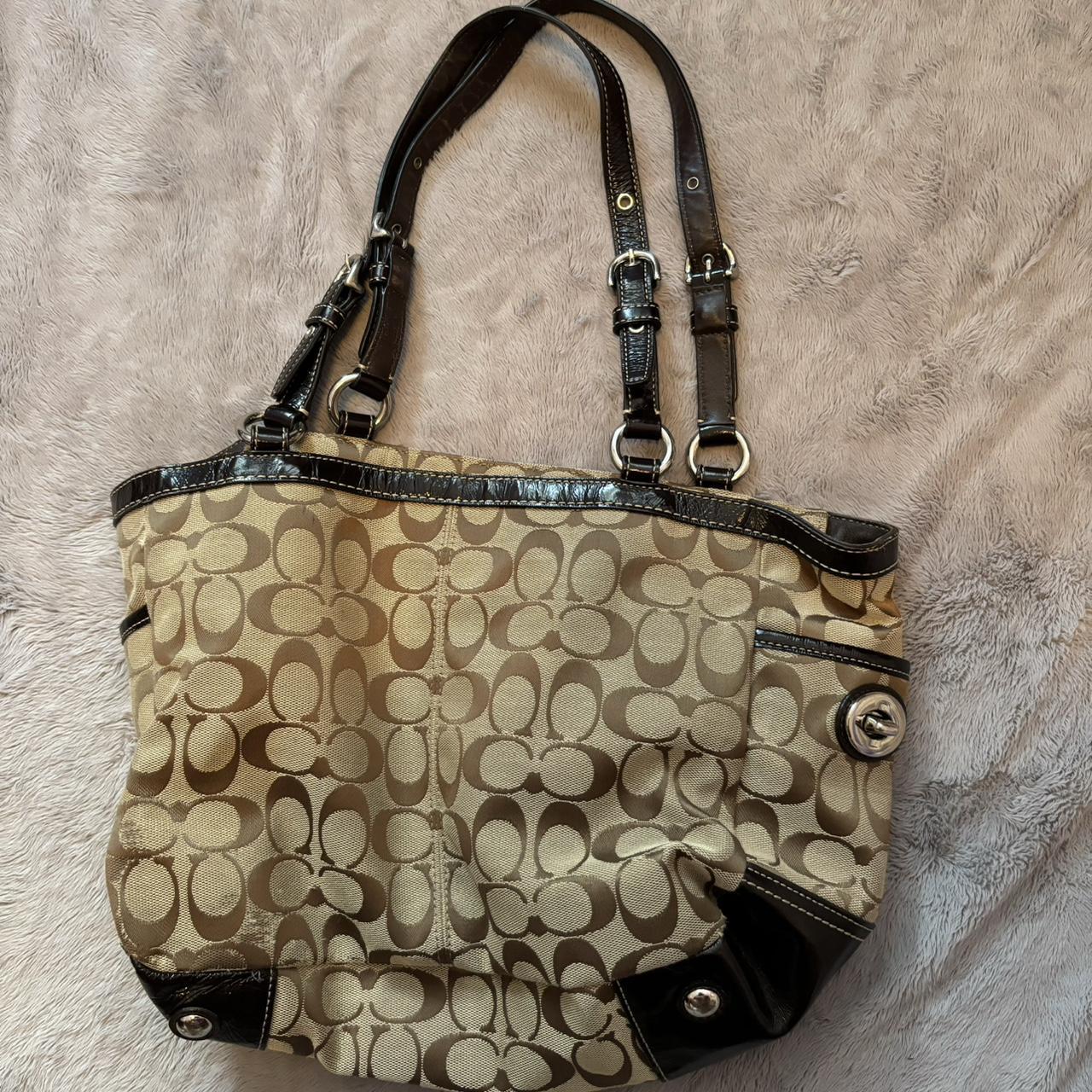 **Coach Signature Tote Bag** Classic Coach tote in... - Depop