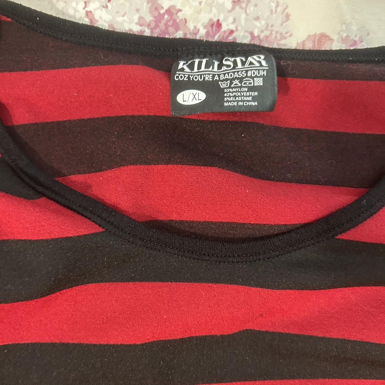 Killstar Women's Black and Red Crop-top | Depop