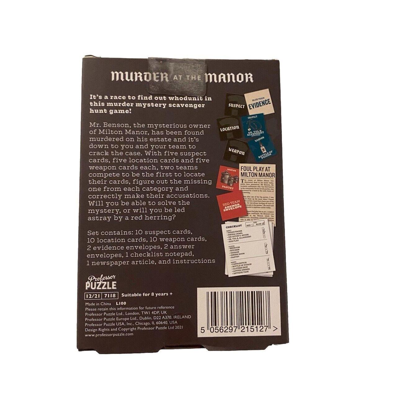 Murder at the Manor Murder Mystery Game Four Plus... | Depop