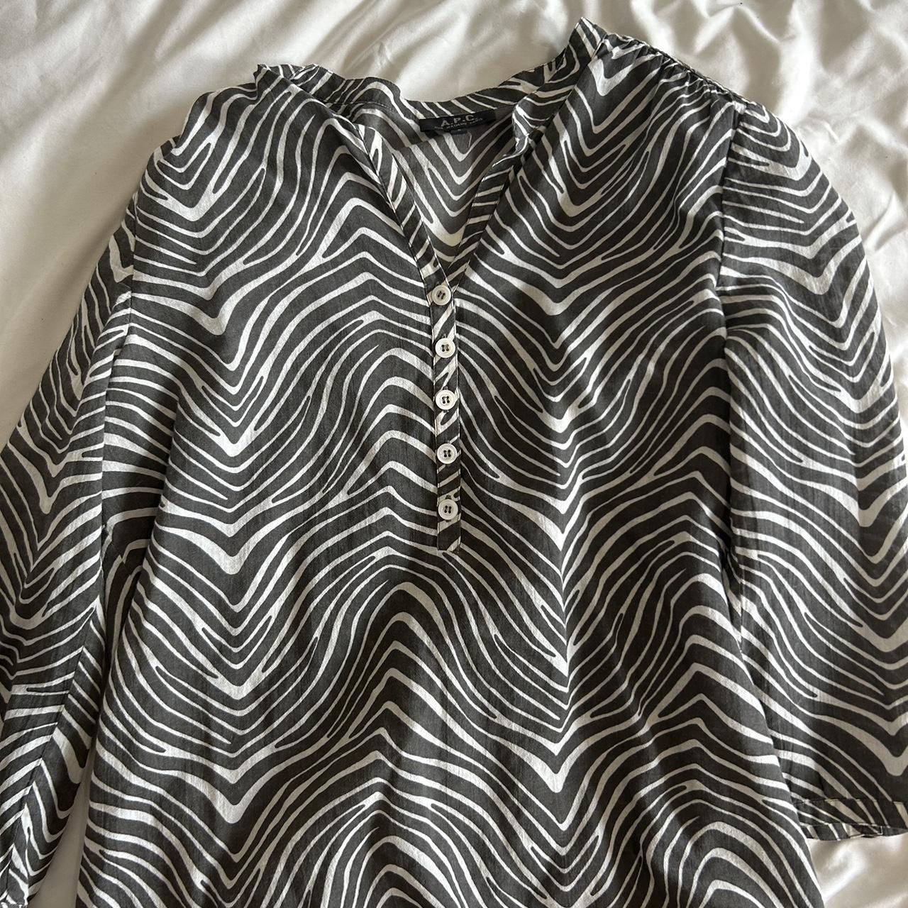 APC french Zebra print blouse perfect for work... - Depop