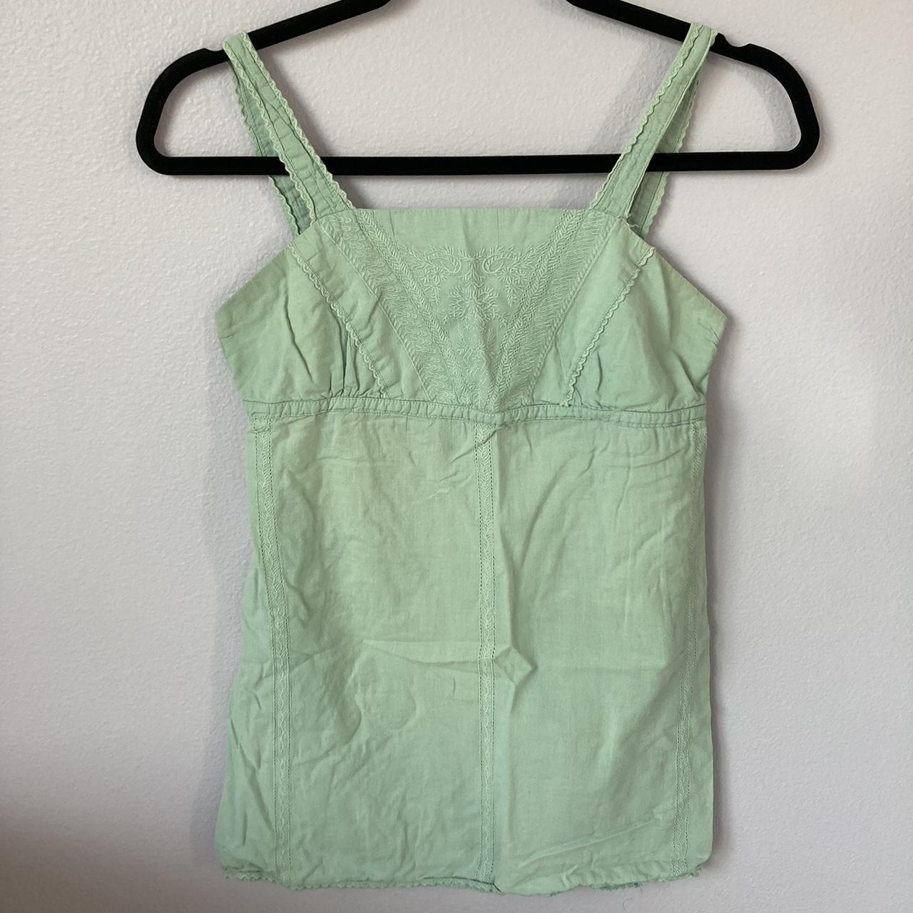 Lace trim babydoll cami, sea foam green. Size small.... - Depop