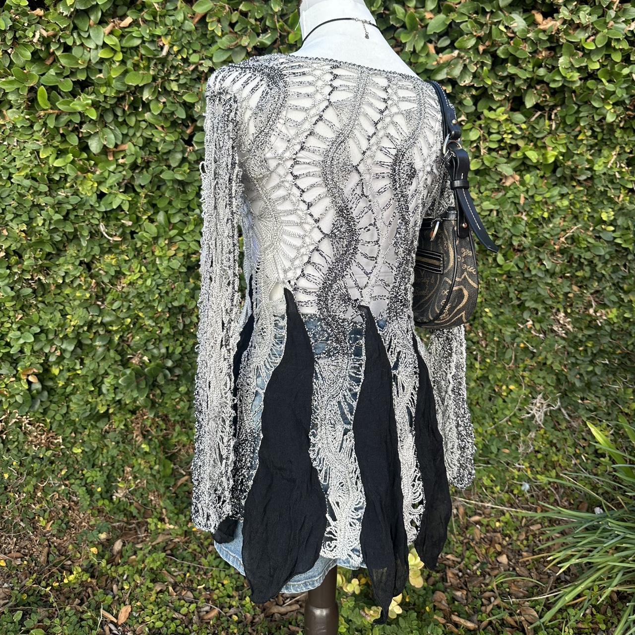 y2k grunge crochet top fits a size S/m best... | Depop