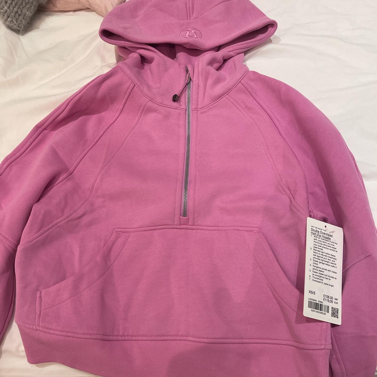 Lululemon pink scuba oversized half-zip hoodie RRP... - Depop
