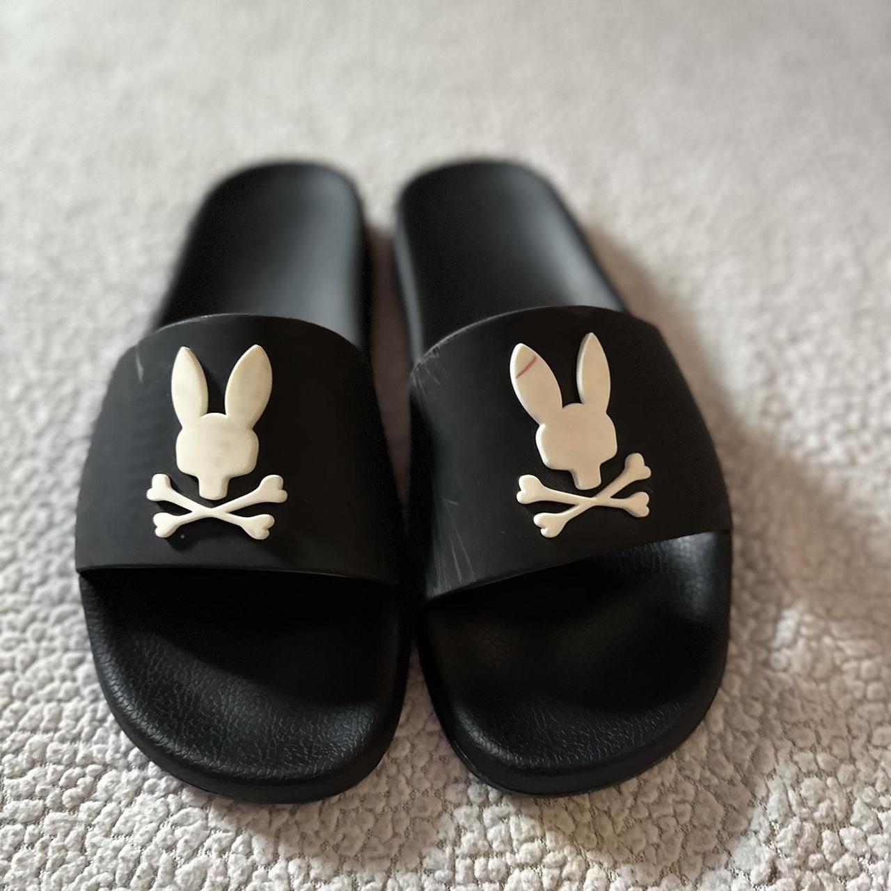 Psycho Bunny black sandals Scuff on the side of the... - Depop