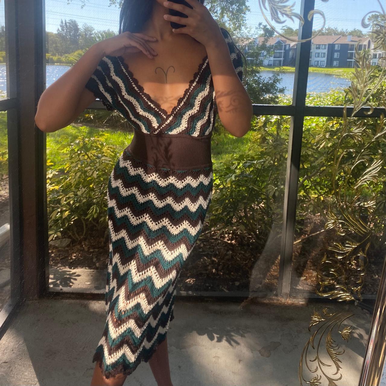 MOLLY vintage y2k BCBG Max Azria crochet midi... - Depop