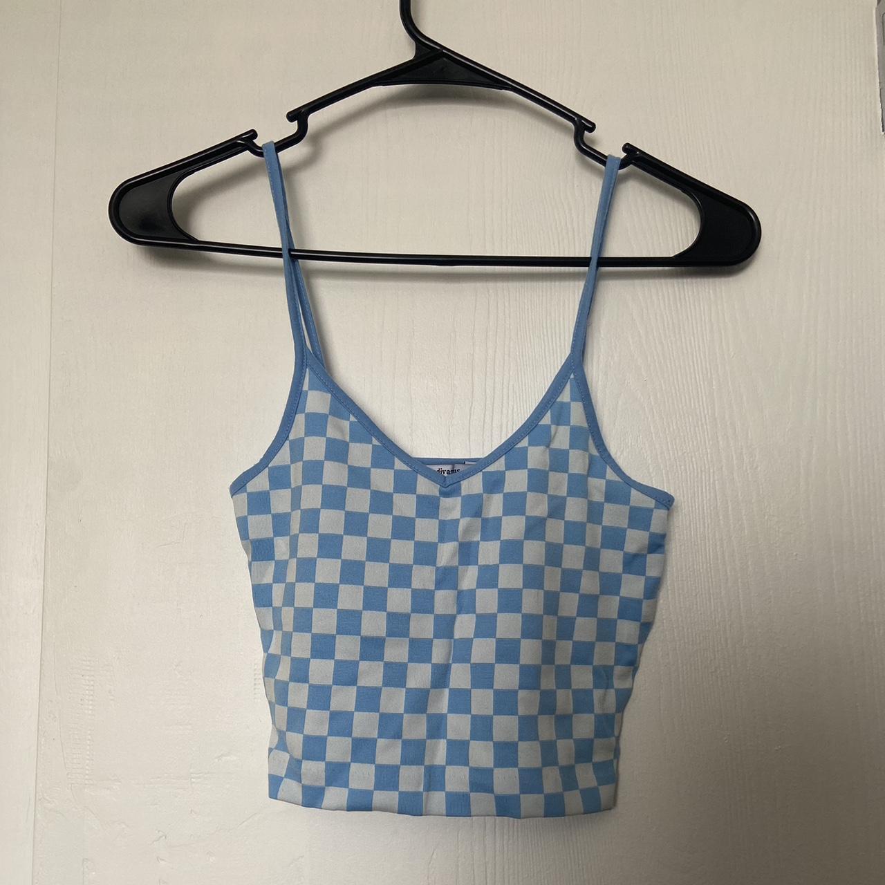 Stradivarius Checkerboard Tank Top Super comfy! Worn... - Depop