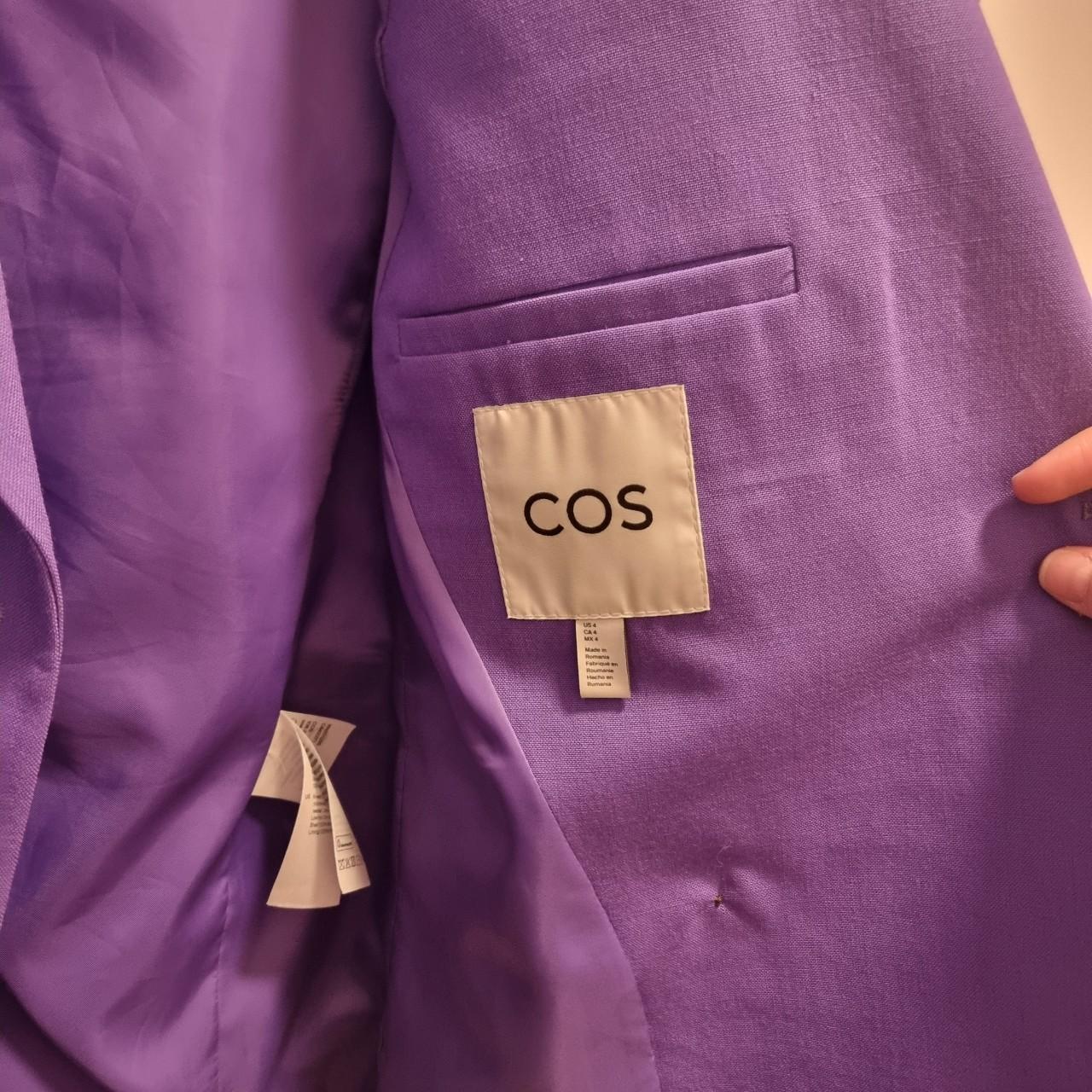 COS wool double breasted purple blazer US4 Length 29... - Depop