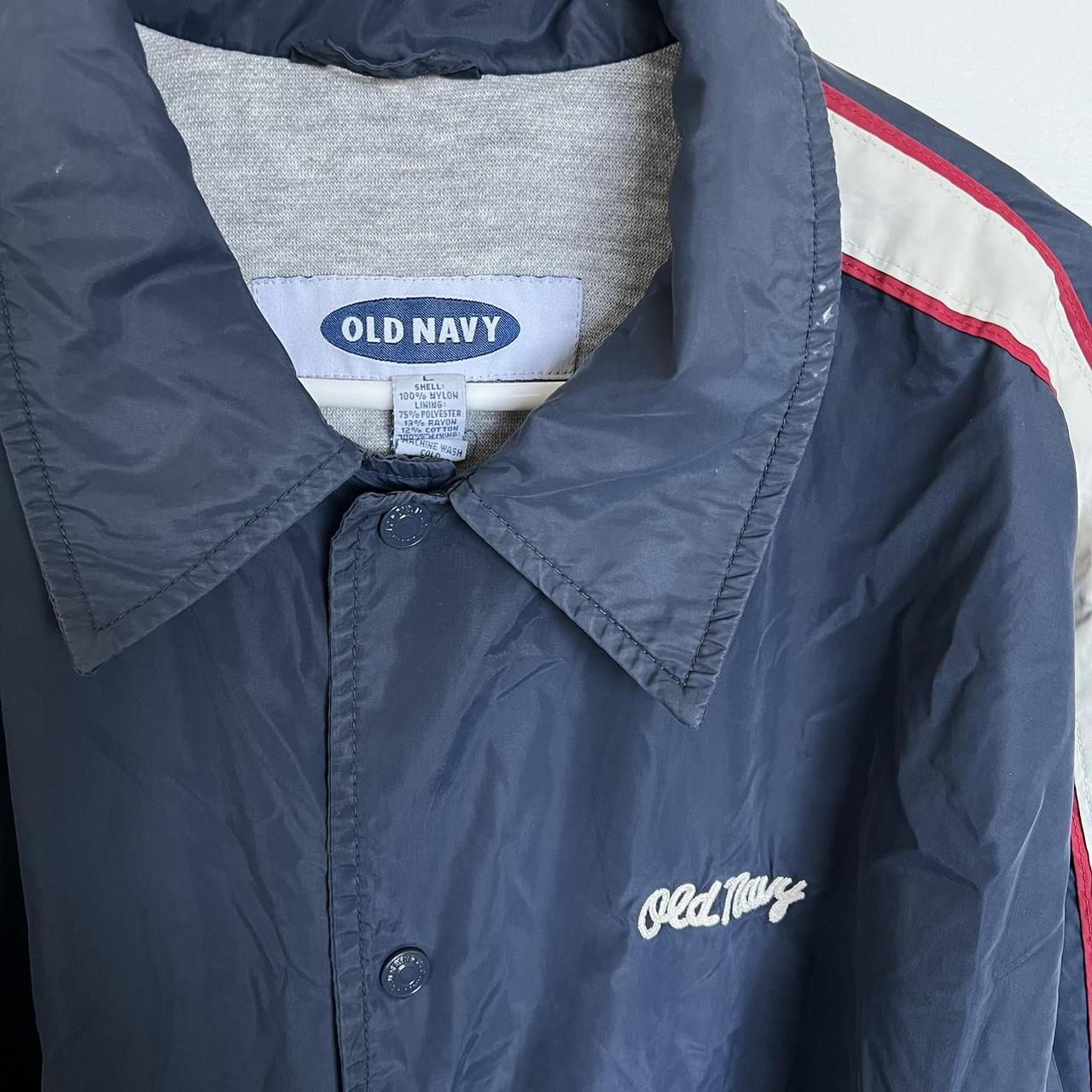 Old Navy Jacket - Size L - buttons - grey lining - Depop